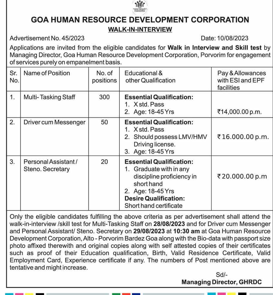 GHRDC Announces 370 Job Vacancies Digitalgoa GHRDC Announces 370 Job Vacancies Digitalgoa